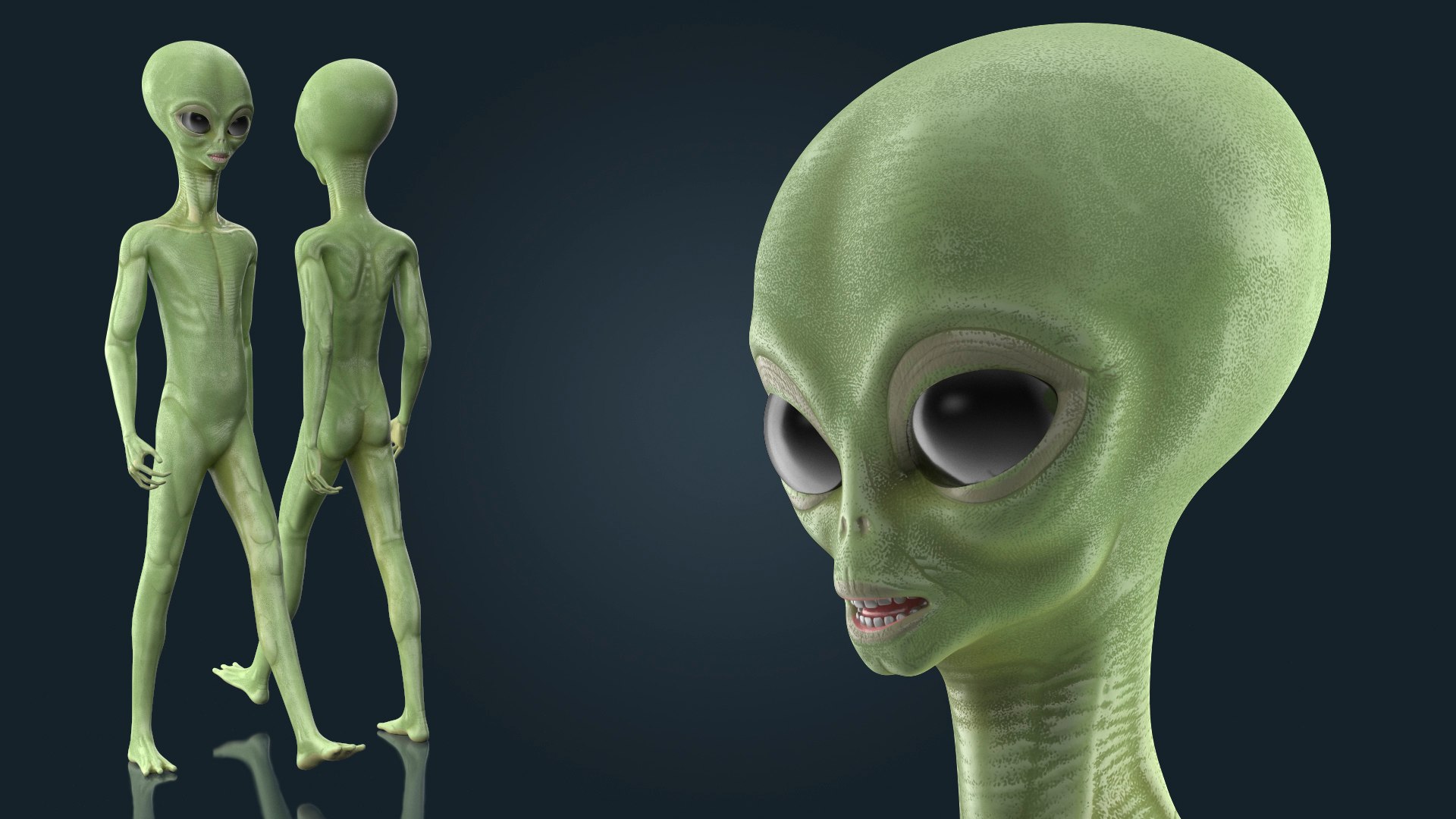 3D Cartoon Alien Walking Pose - TurboSquid 1602196
