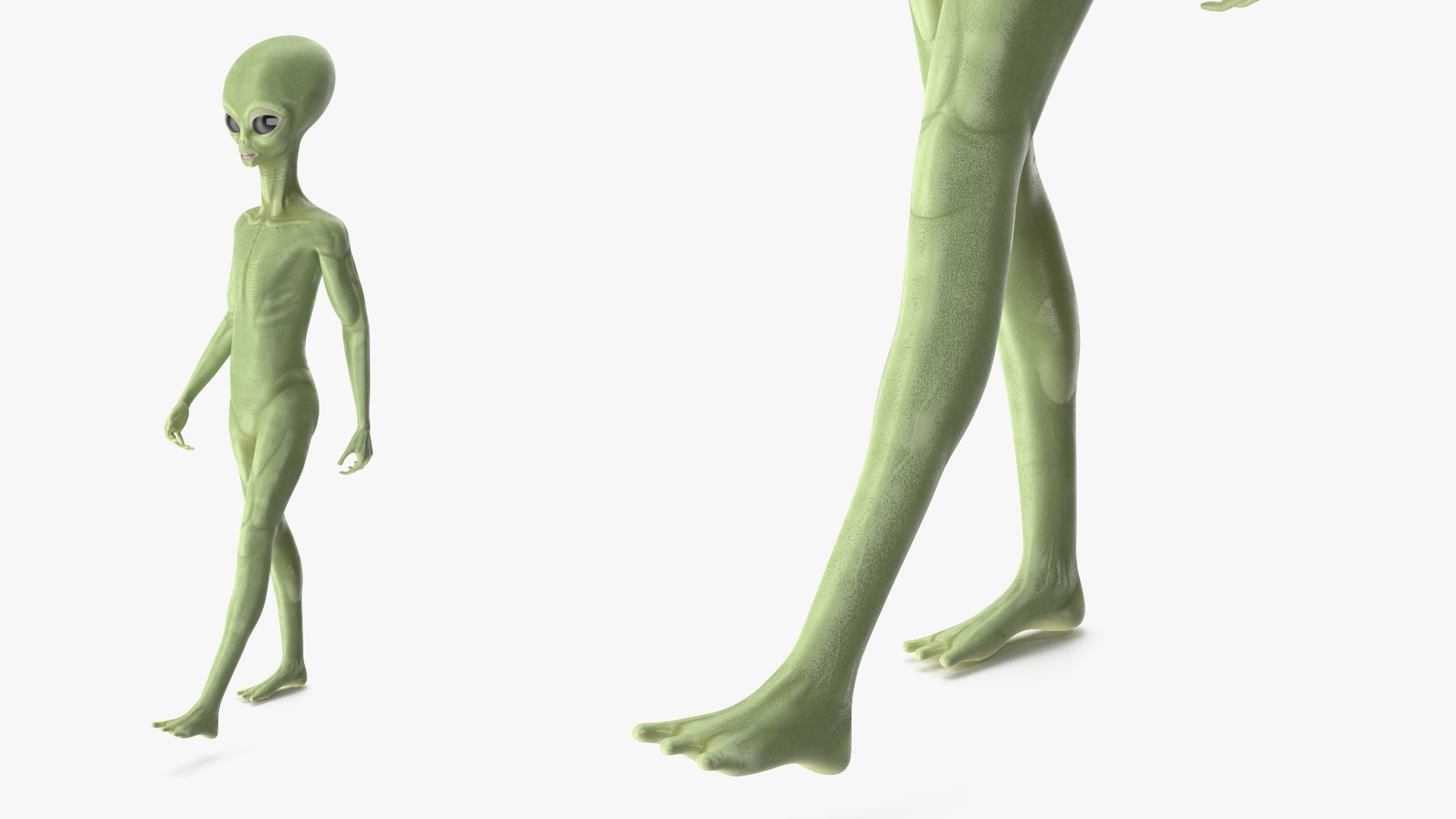 3D Cartoon Alien Walking Pose - TurboSquid 1602196
