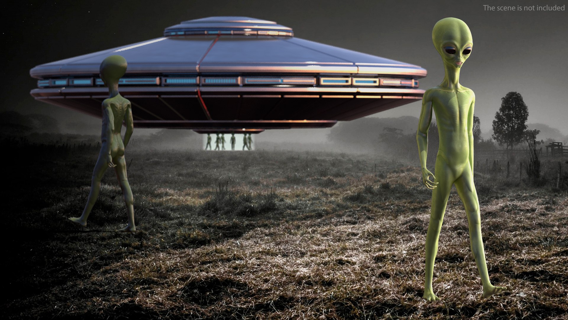 3D Cartoon Alien Walking Pose - TurboSquid 1602196