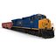 Train Es40dc Csx Blue 3d Model