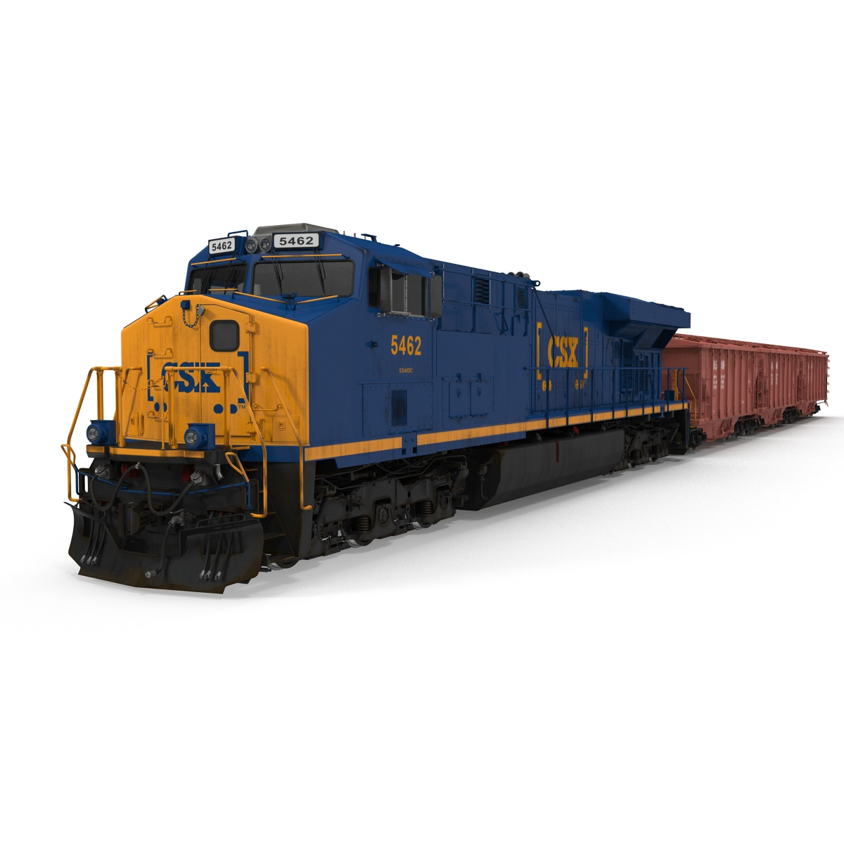 train es40dc csx blue 3d model