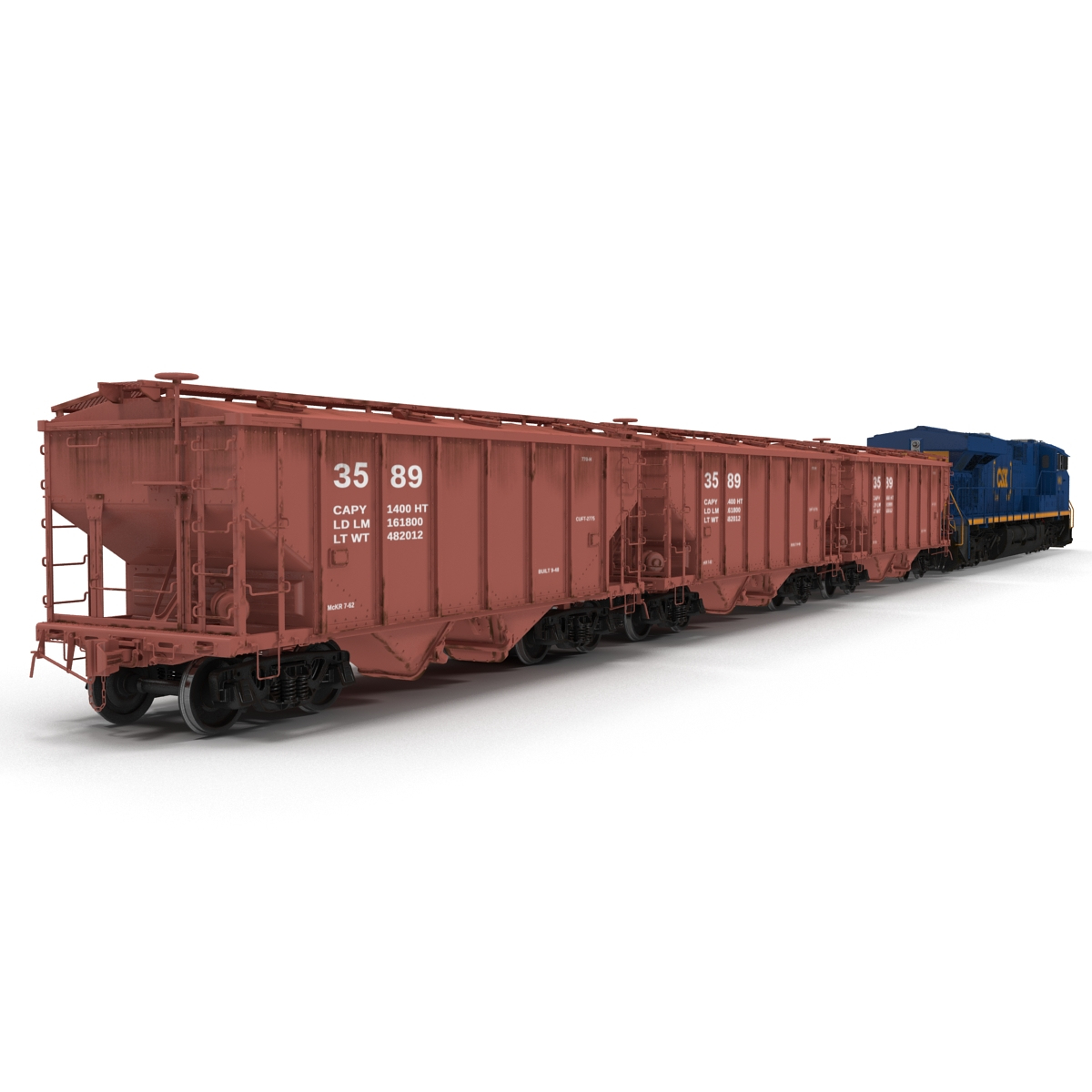train es40dc csx blue 3d model