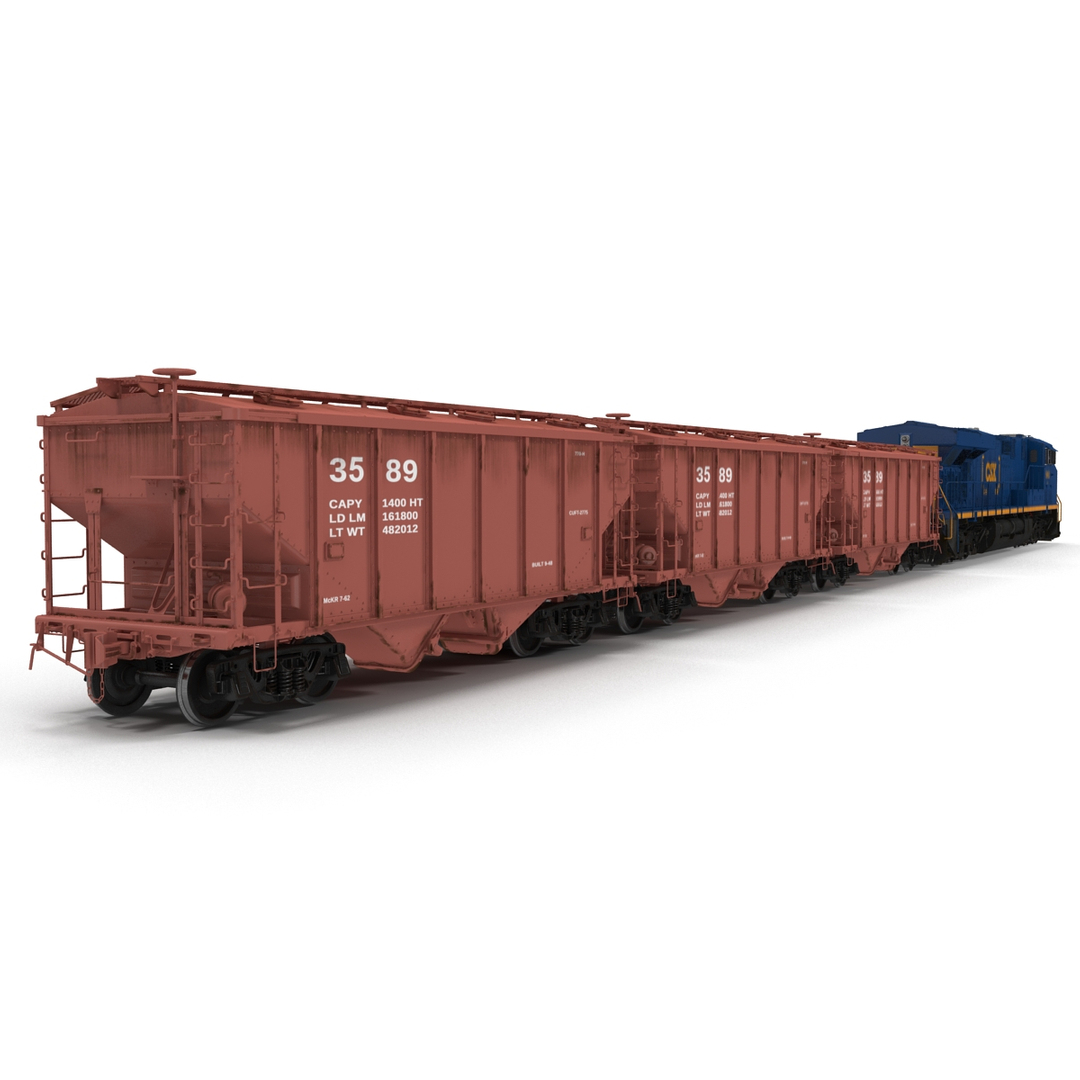 train es40dc csx blue 3d model