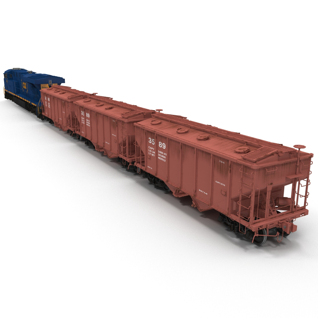 train es40dc csx blue 3d model