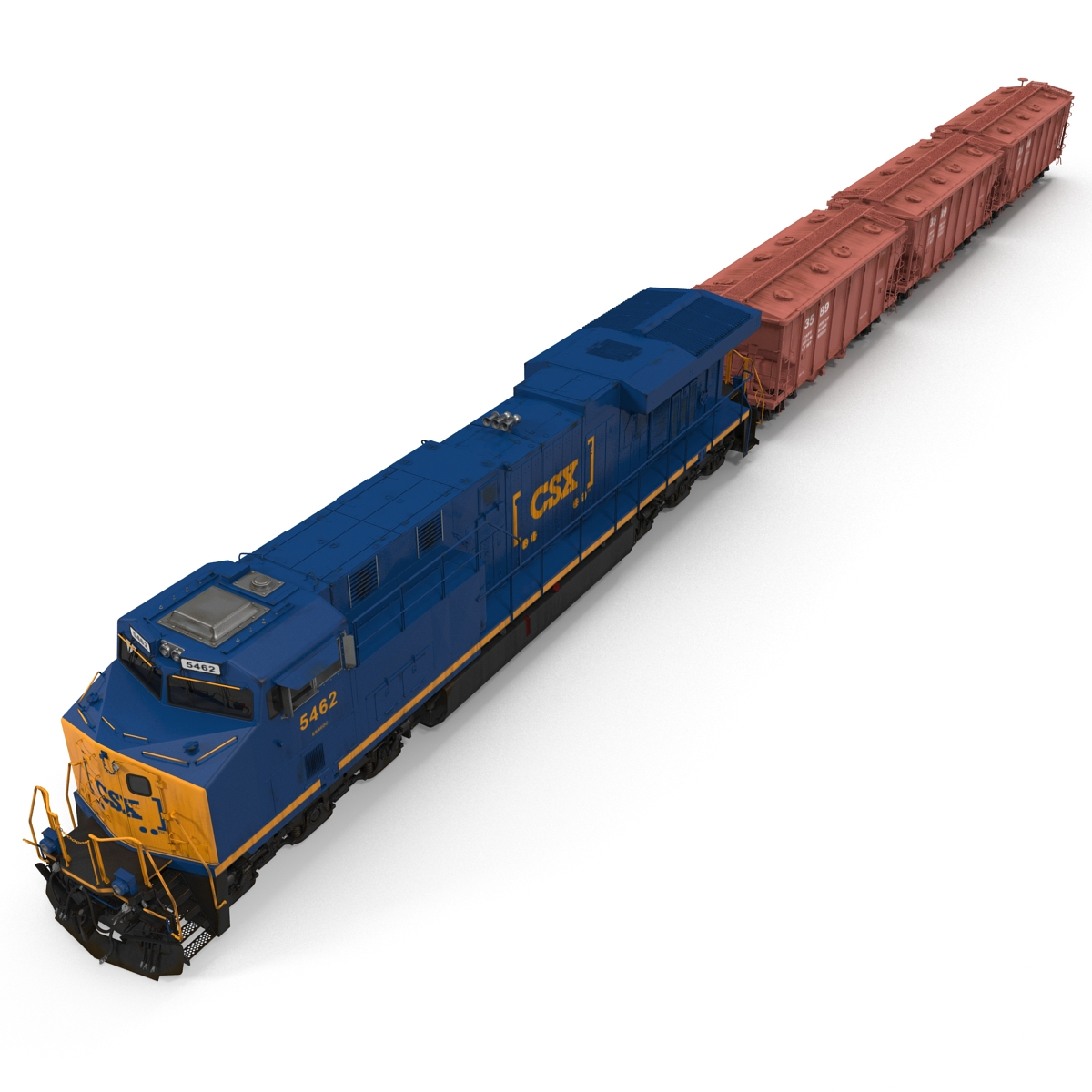 train es40dc csx blue 3d model