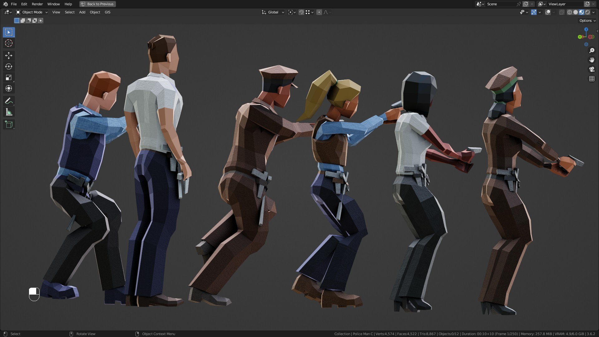 3D Model Low Poly Police Officers - Animated And Rigged - TurboSquid ...