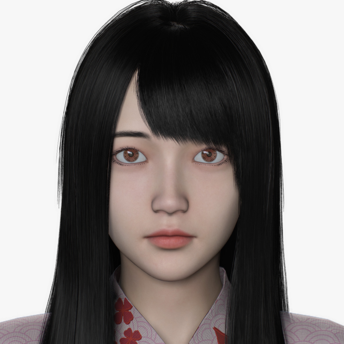 Girl in yukata 3D model - TurboSquid 1813554