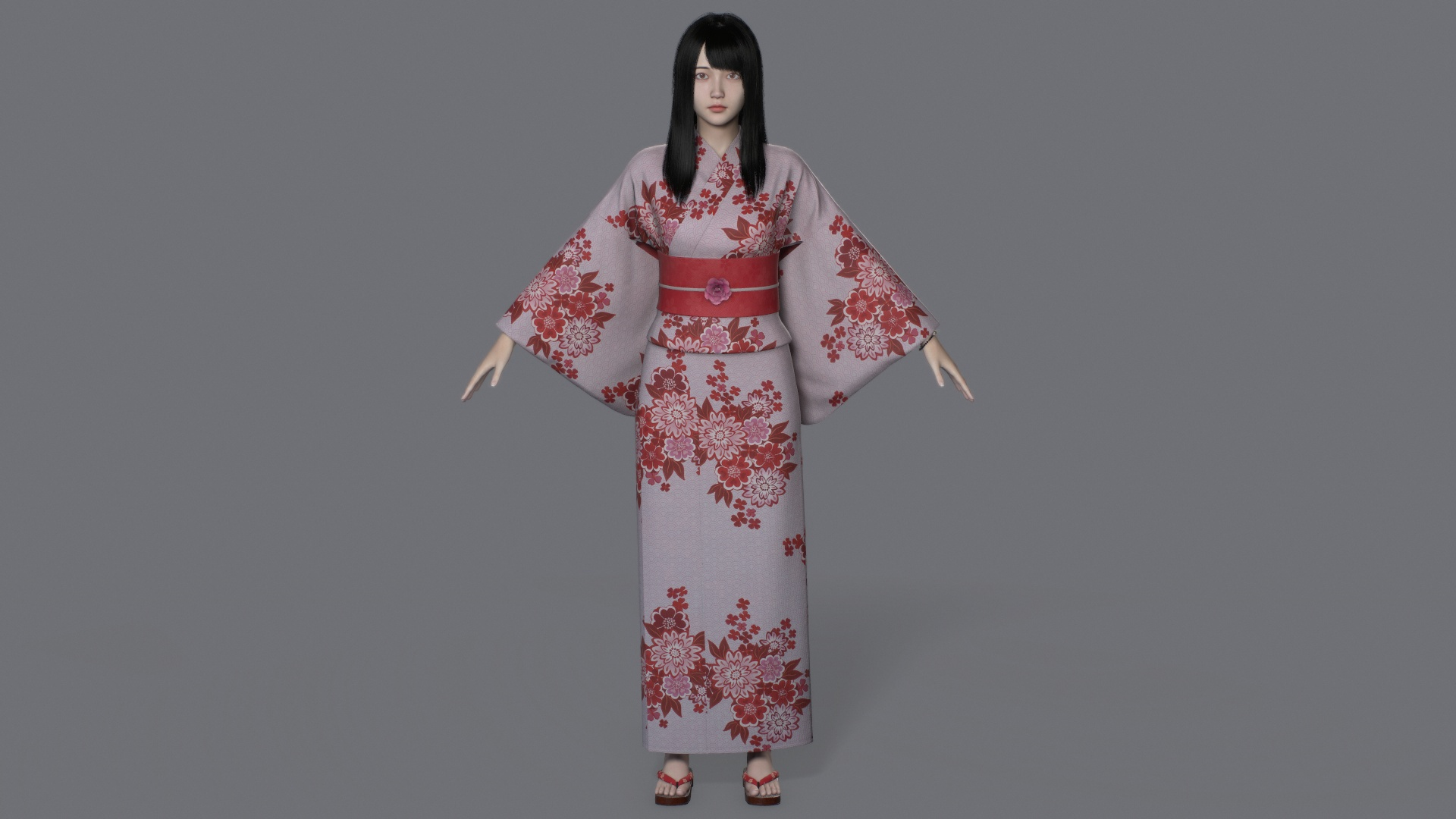 Girl In Yukata 3D Model - TurboSquid 1813554