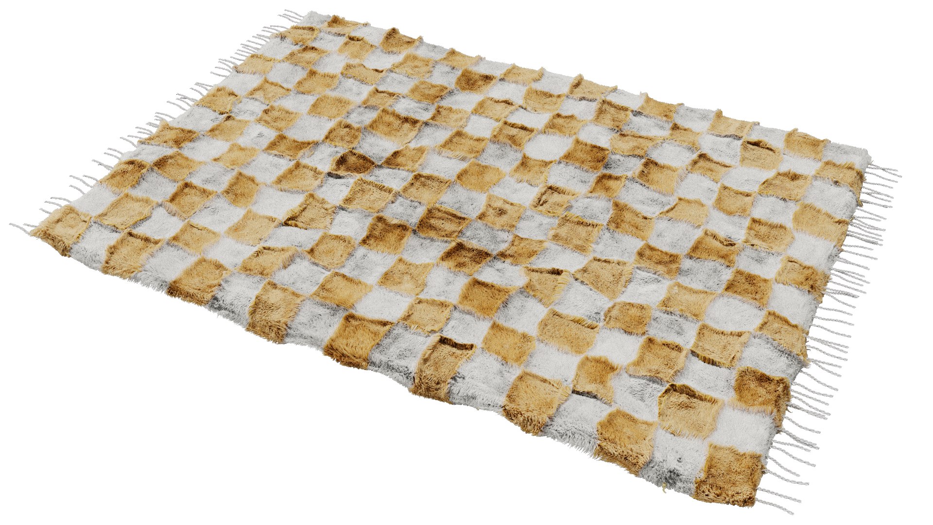 Checkerboard Woven Shag Rag Rug 3D model - TurboSquid 2179519