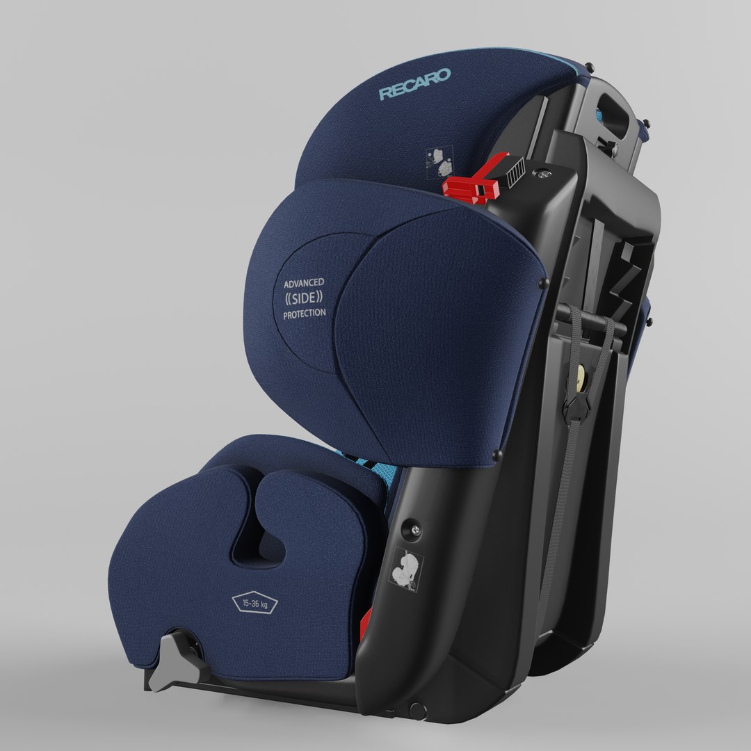 3D Recaro Young Sport Hero Children Car Seat Core Xenon Blue ...