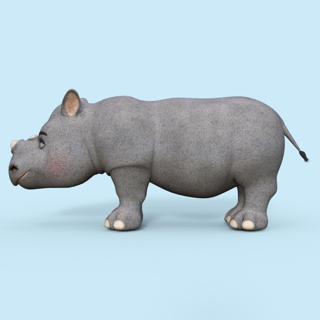 Cartoon Baby Rhino Rigged Model - TurboSquid 2017311