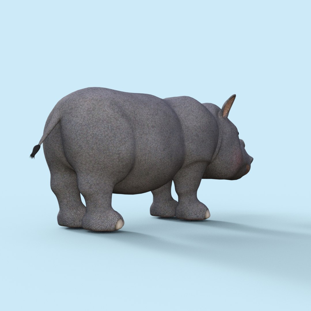 Cartoon Baby Rhino Rigged Model - TurboSquid 2017311