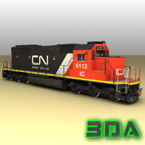 emd sd45 sp locomotive 3d model