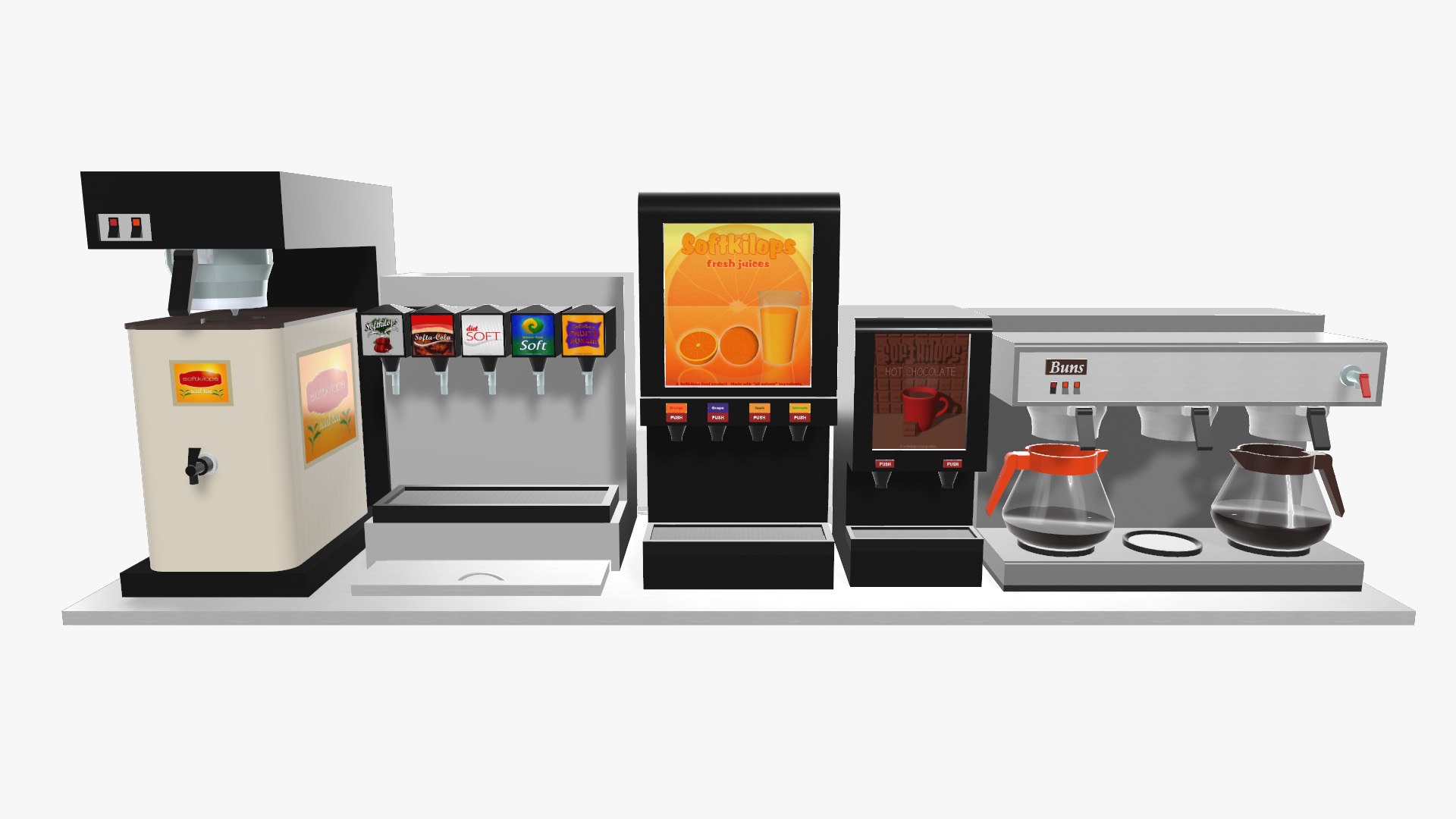 3D Drink Station For Cafeteria Restaurant - TurboSquid 2250811