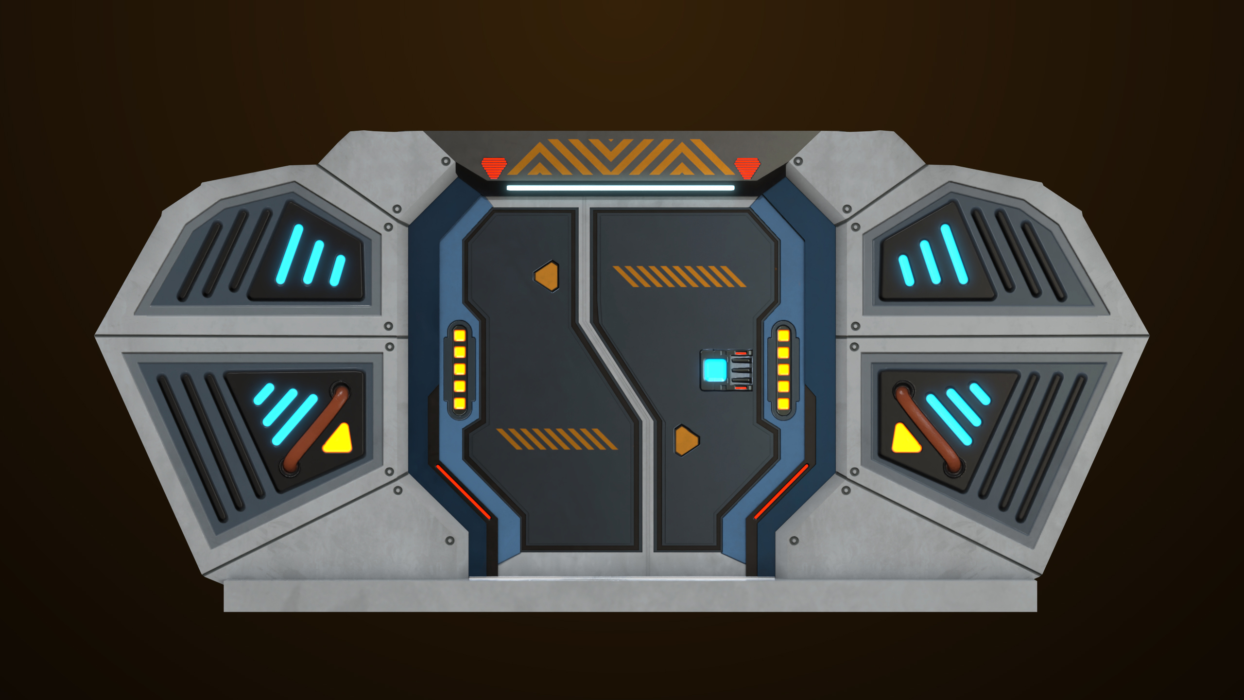 modelo 3d Sci Fi Door 02 Todas las texturas PBR Unity UE incluidas ...