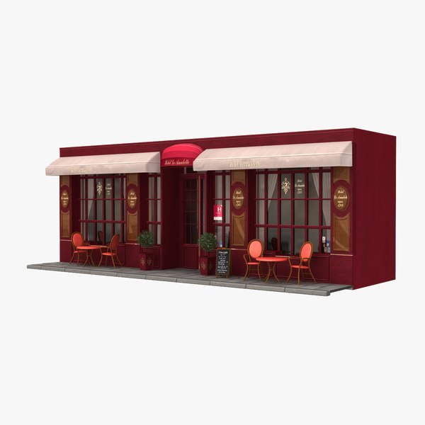 3d 22 typical parisian restaurant model