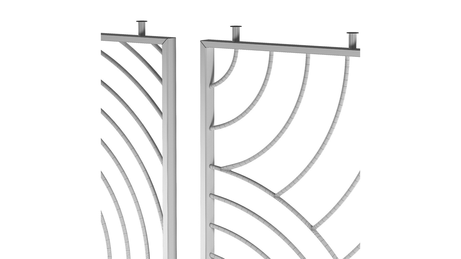 Room Dividers - Interior Partitions Modern Metal Circular Pattern 3D ...