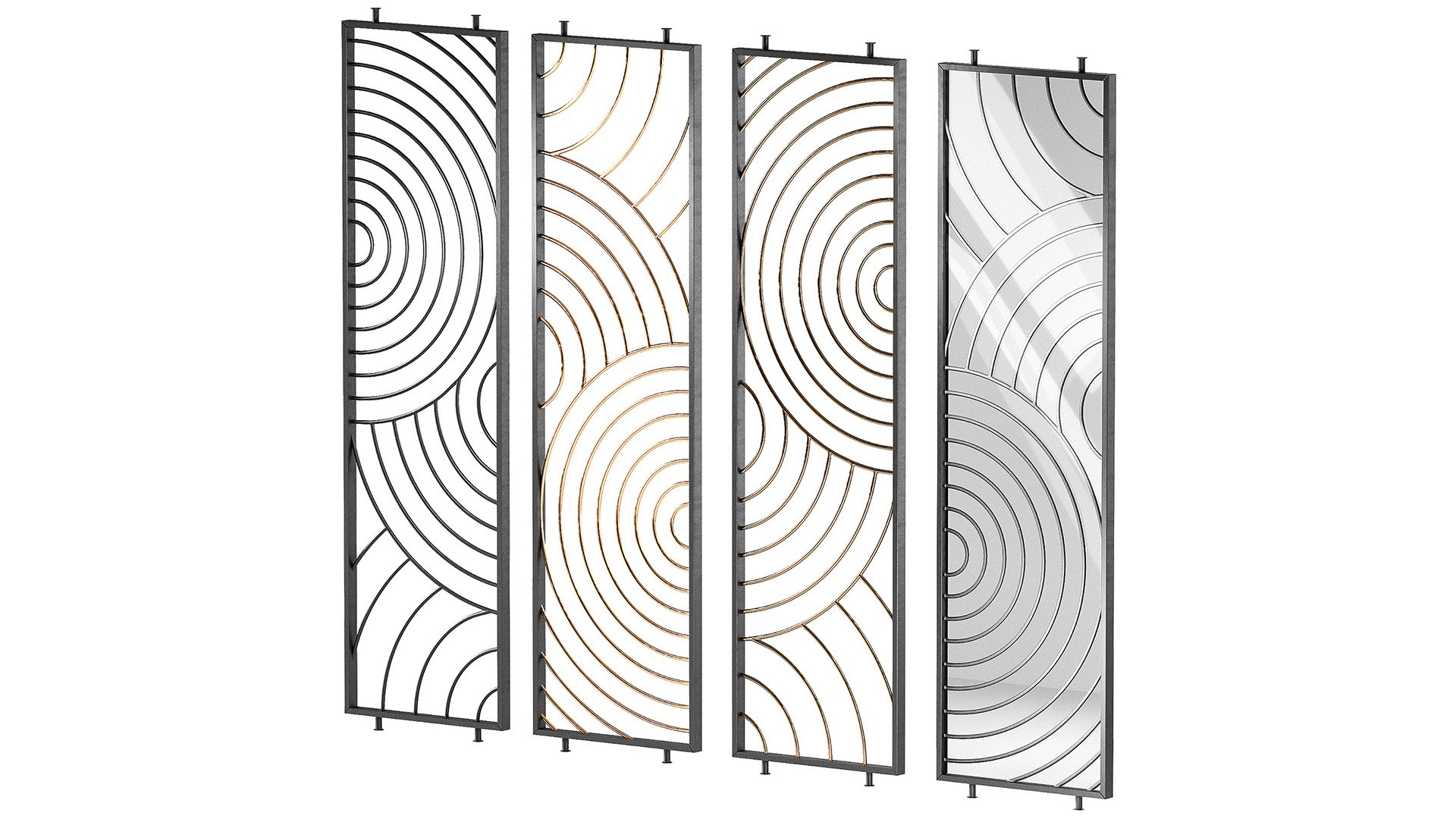 Room Dividers - Interior Partitions Modern Metal Circular Pattern 3D ...