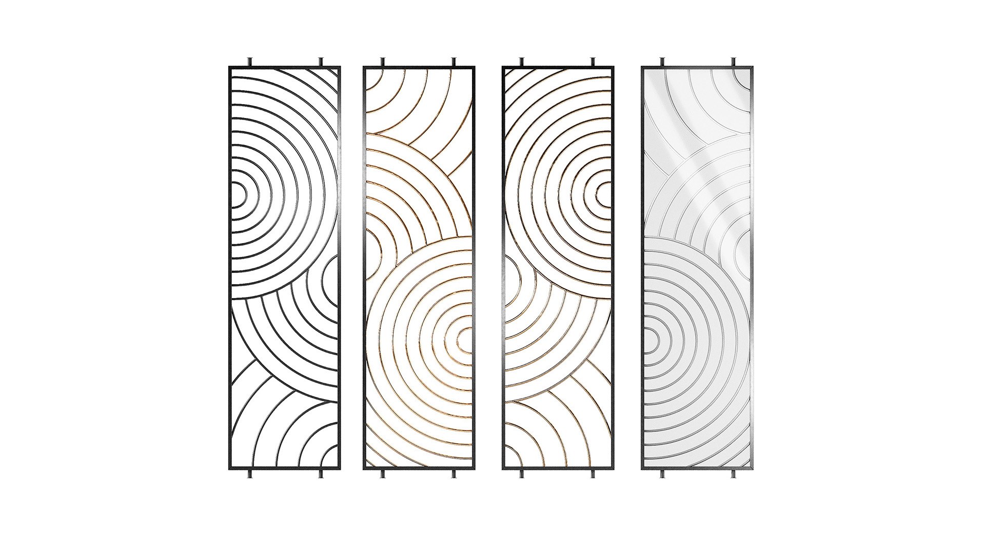 Room Dividers - Interior Partitions Modern Metal Circular Pattern 3D ...