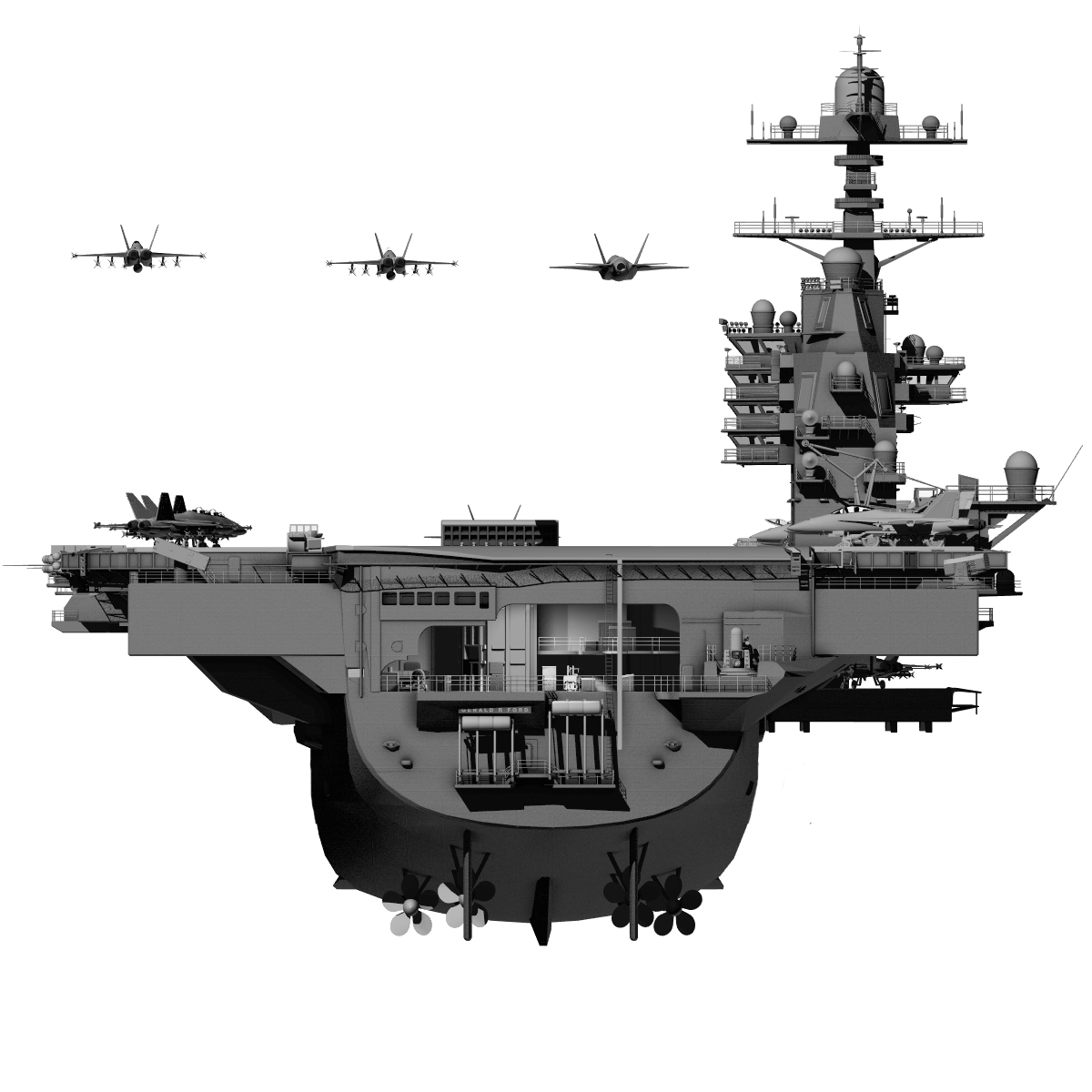 3D cvn-78 uss gerald model - TurboSquid 1579707
