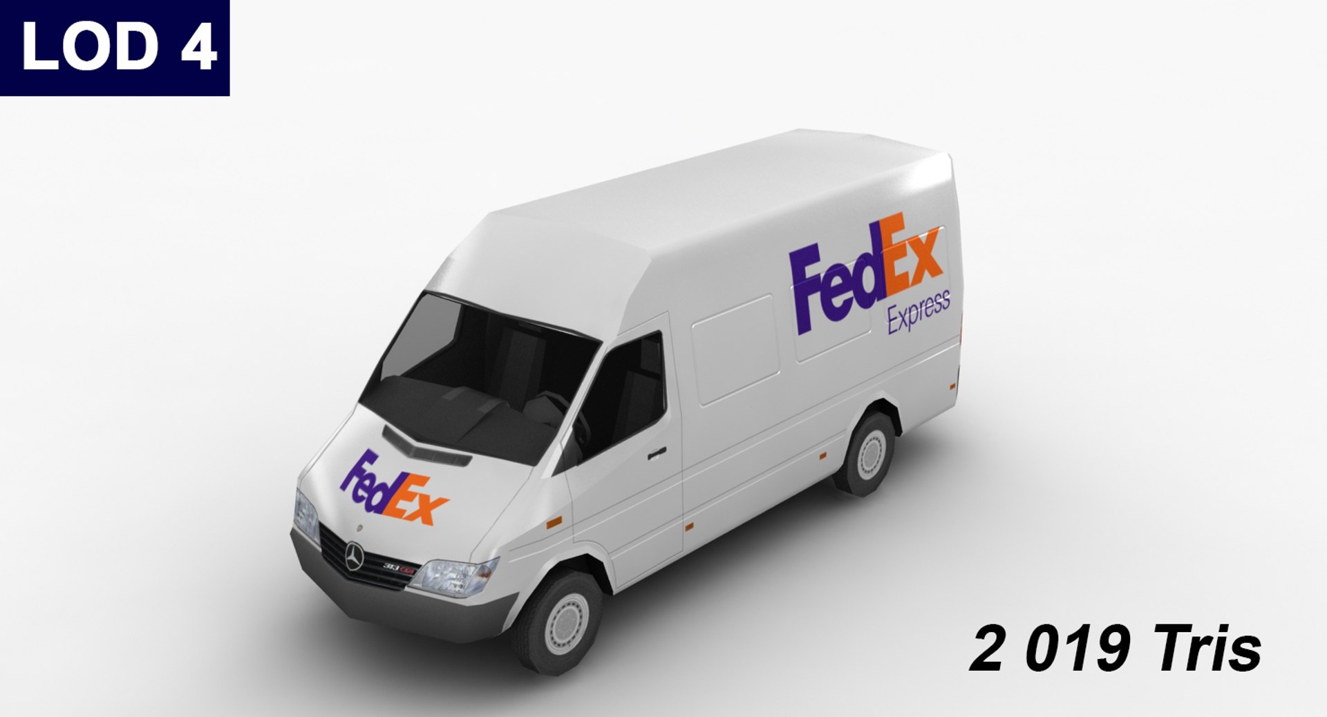 Mercedes Sprinter Fedex Lod 3d Model