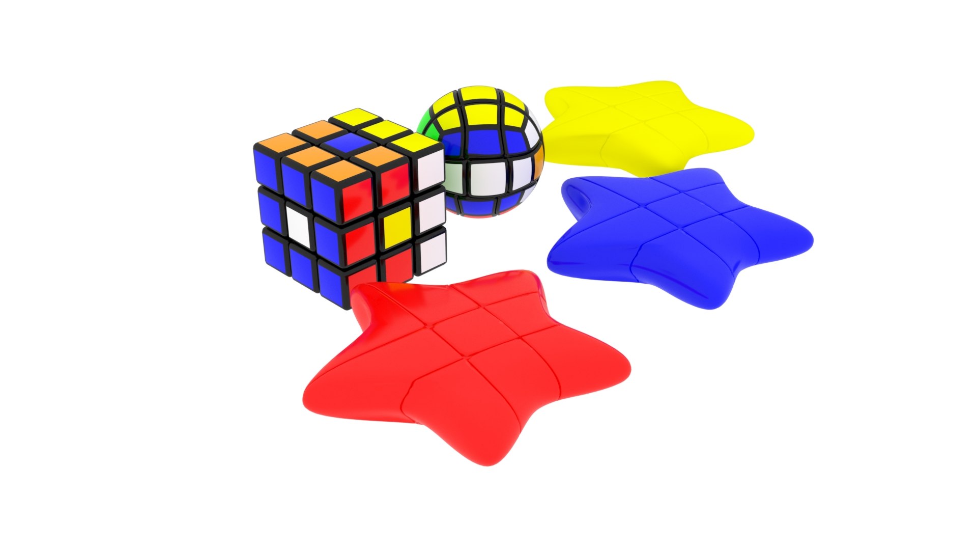 3D Different Shapes Of Rubik's Cube Set - TurboSquid 1725623