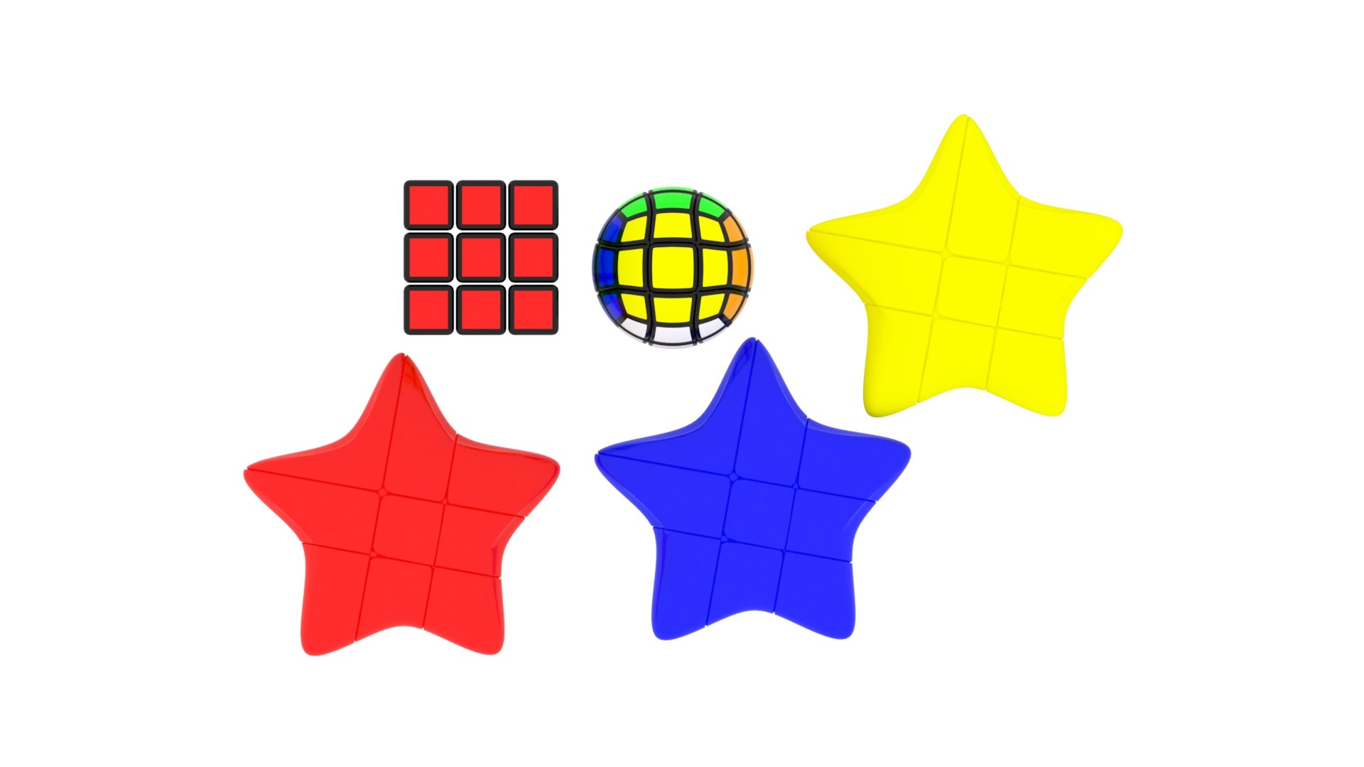 3D Different Shapes Of Rubik's Cube Set - TurboSquid 1725623