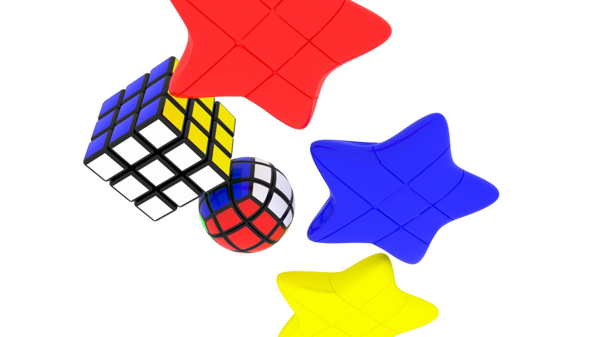 3D Different Shapes Of Rubik's Cube Set - TurboSquid 1725623