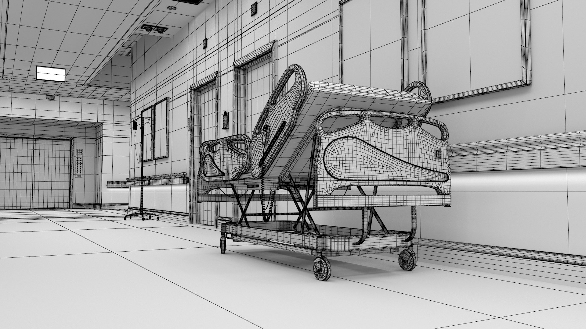 Hospital Hallway Corridor 3D - TurboSquid 2008104