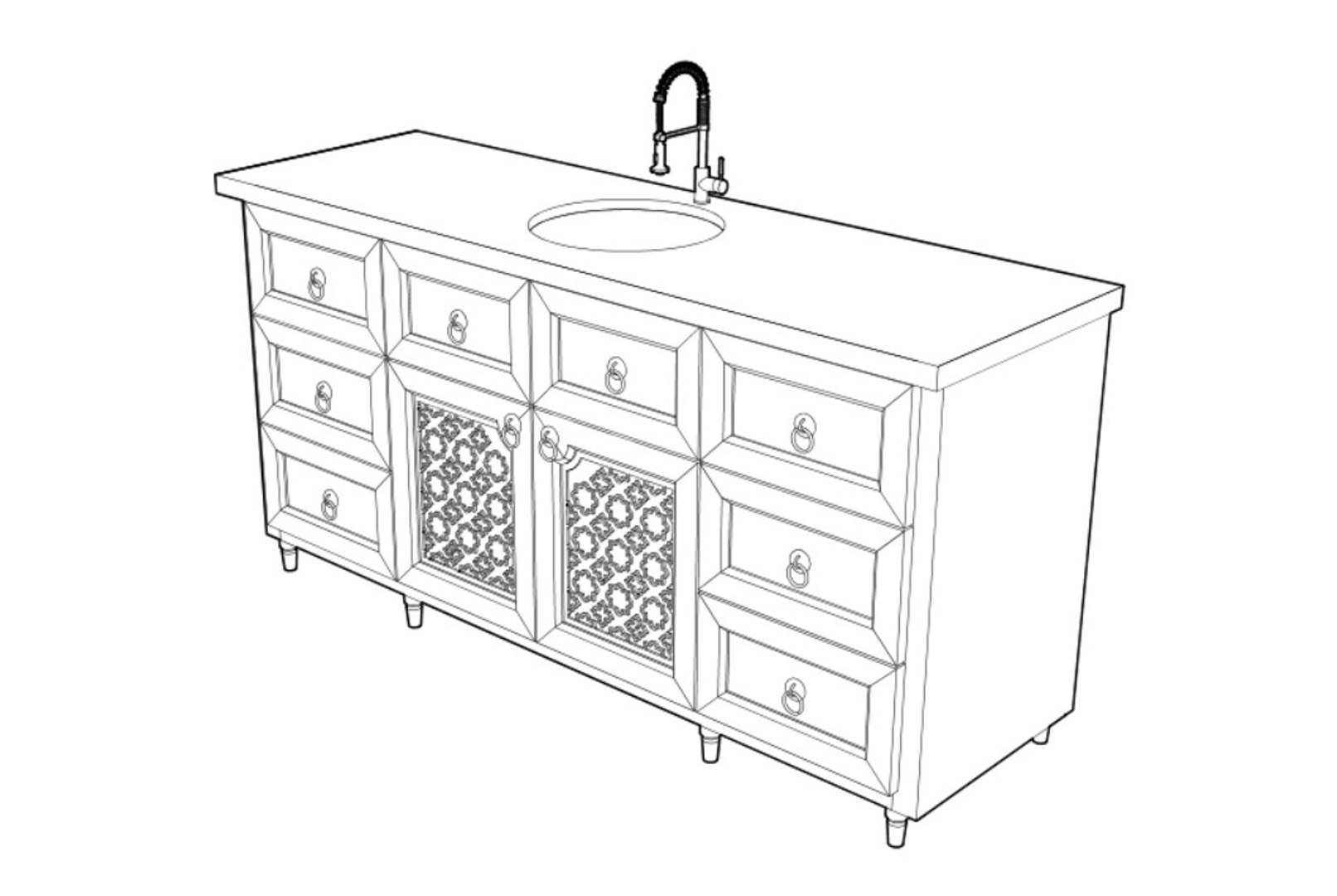 Bathroom vanity 3D model - TurboSquid 1535691