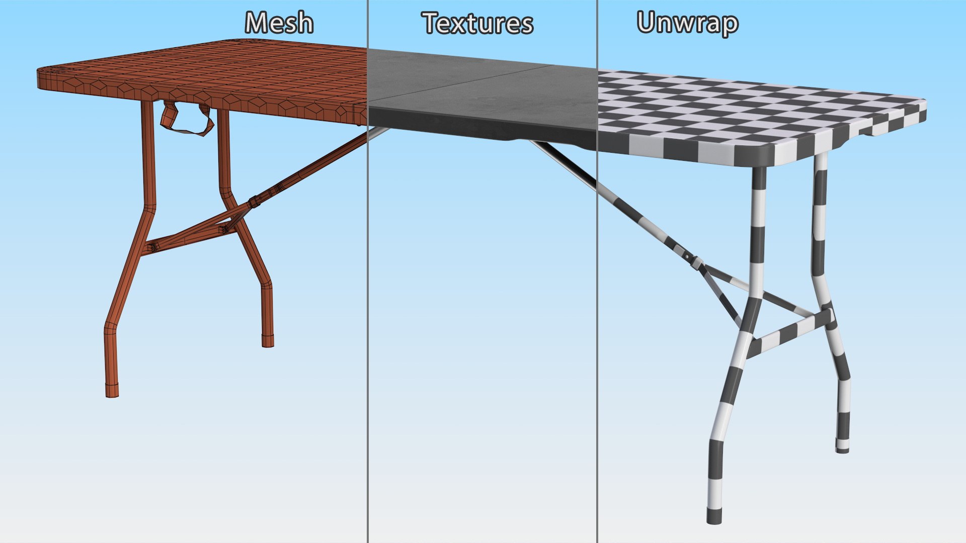 Black Economy Folding Table 3D model - TurboSquid 2106025