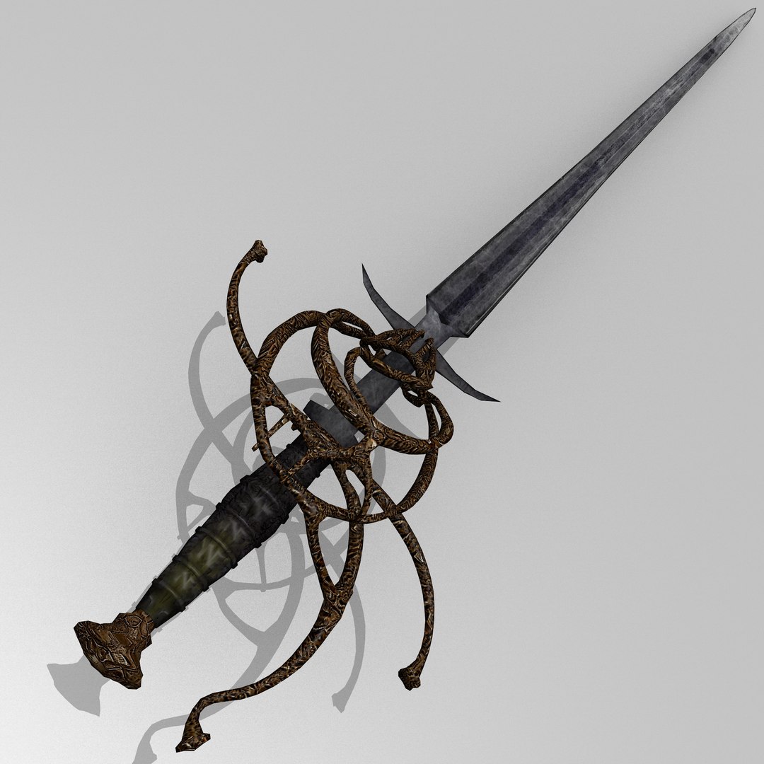 3d Model Of Medieval Gothic Rapier Sword