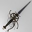 3d Model Of Medieval Gothic Rapier Sword
