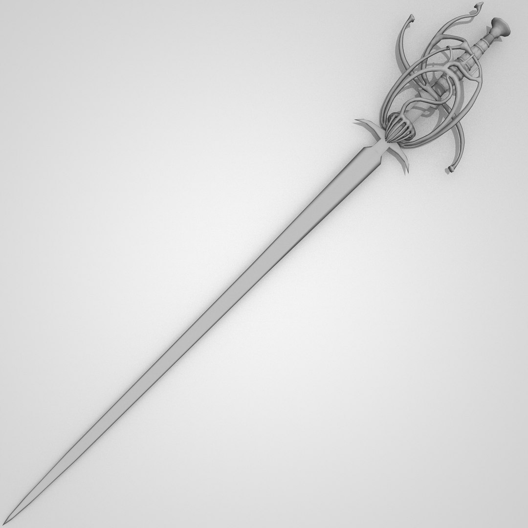3d Model Of Medieval Gothic Rapier Sword