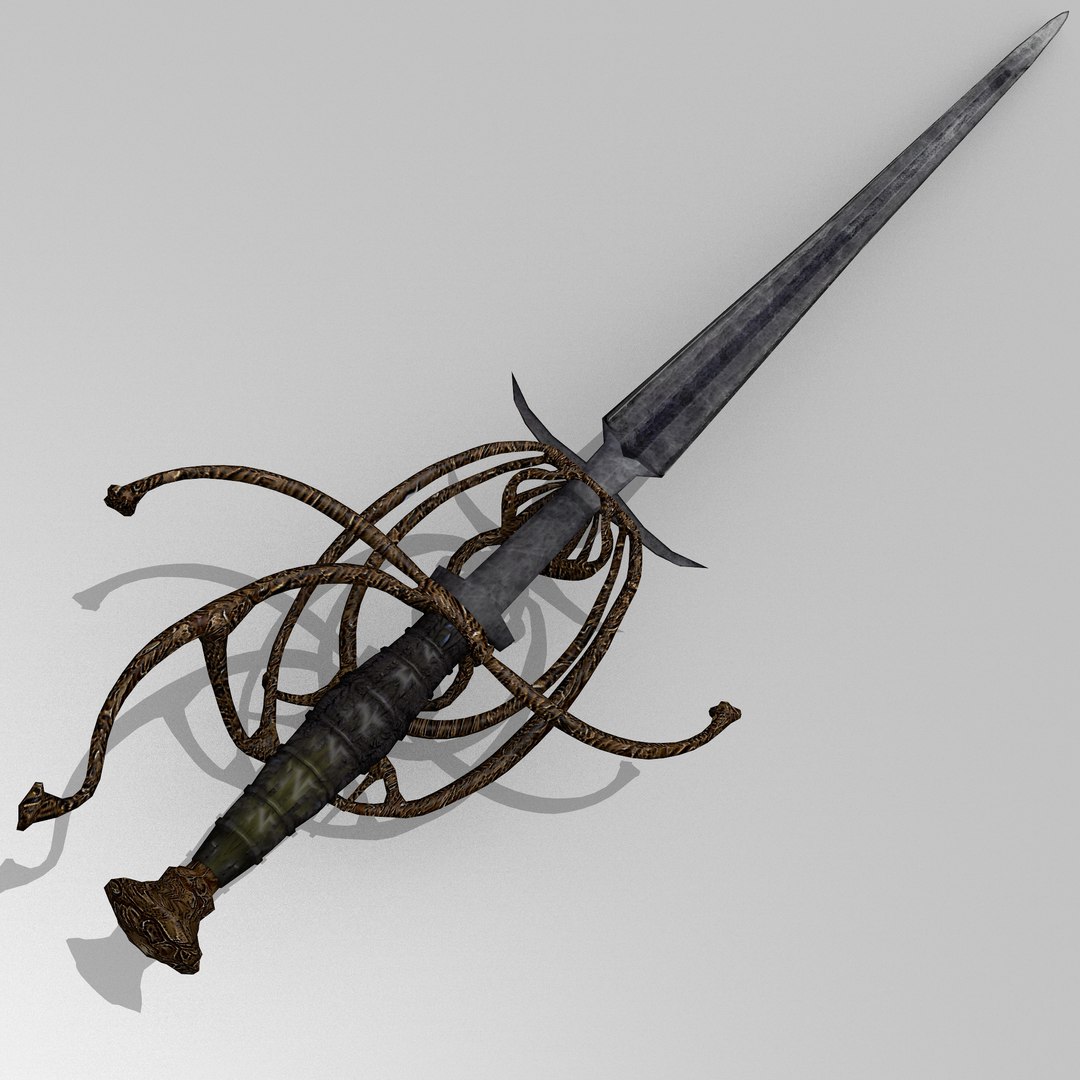 3d Model Of Medieval Gothic Rapier Sword