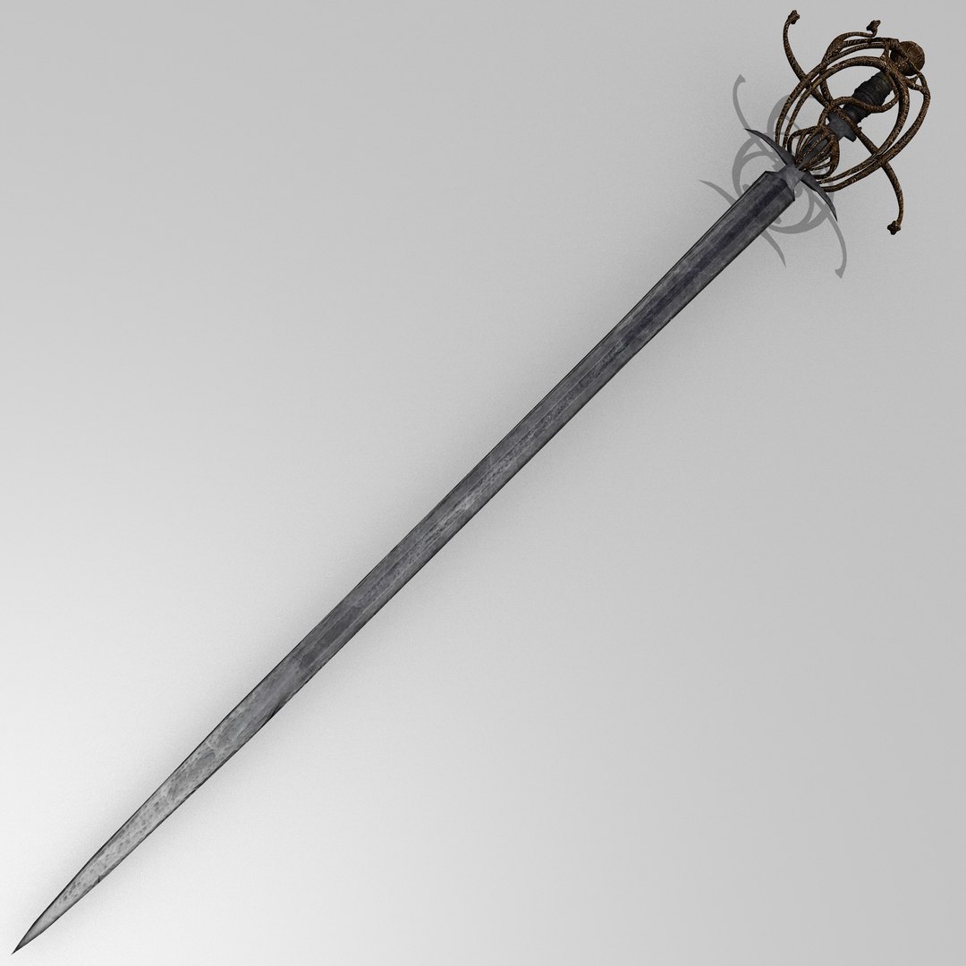 3d Model Of Medieval Gothic Rapier Sword