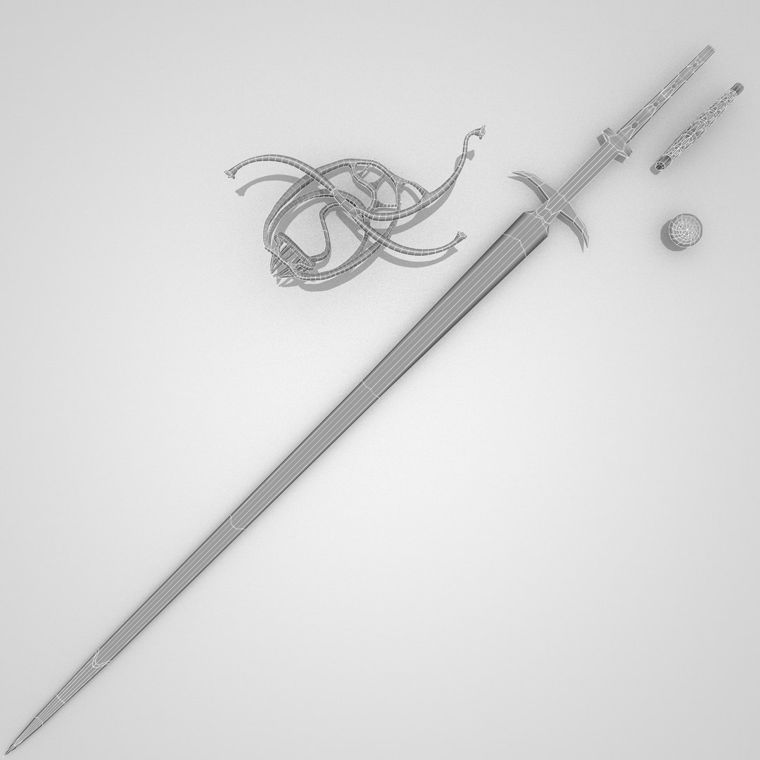 3d Model Of Medieval Gothic Rapier Sword