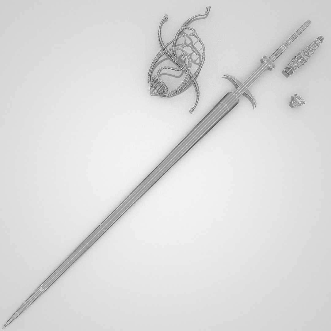 3d Model Of Medieval Gothic Rapier Sword
