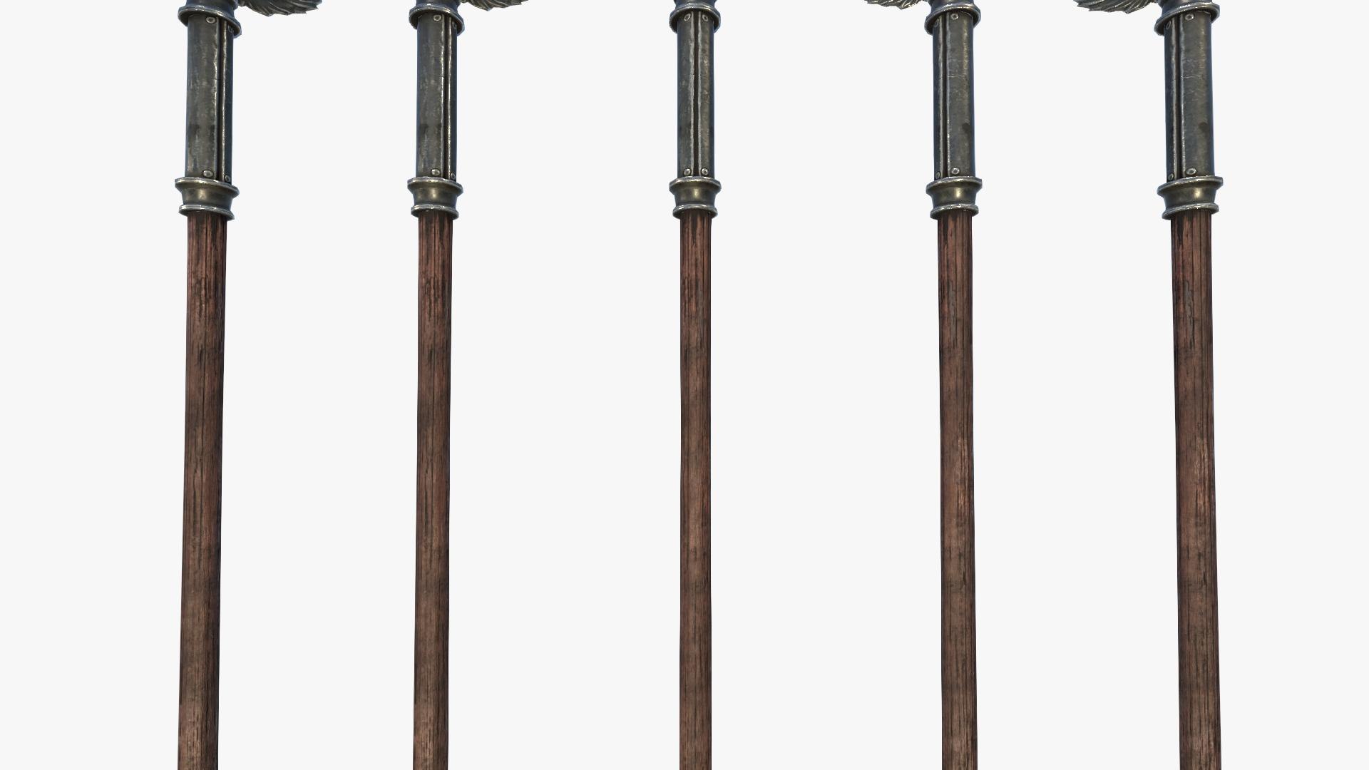 3D Fantasy Spear RPG Ranseur Roncone Polearm Pike Partisan Partizan ...