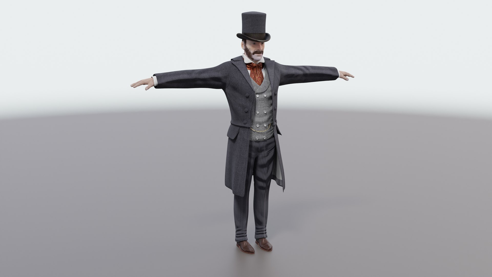 3D BLENDER - Victorian Gent - Rigged - One Model 2 Versions Model ...