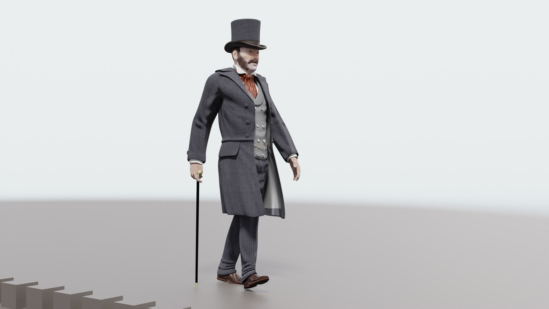 3D BLENDER - Victorian Gent - Rigged - One Model 2 Versions Model ...