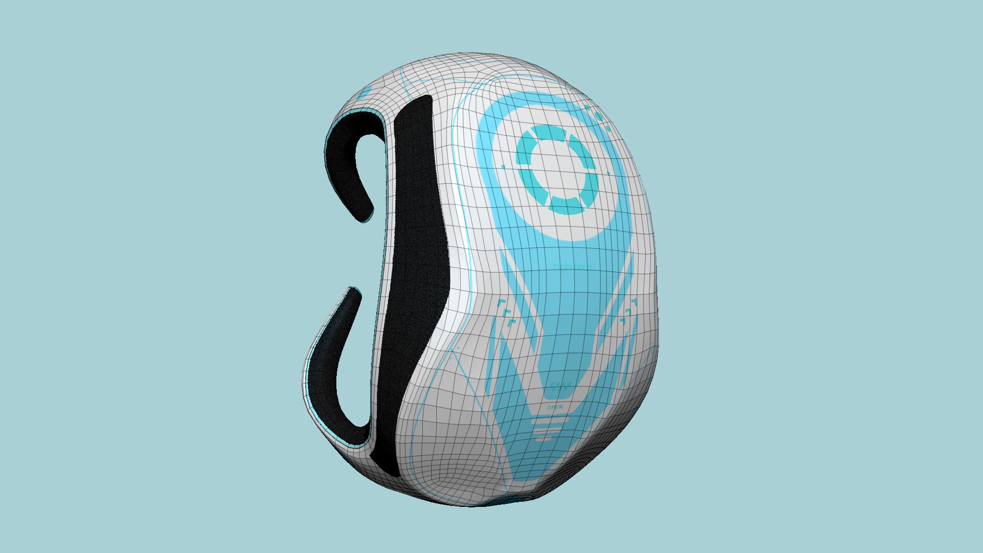 3D SciFi Backpack G04 White Blue - Fashion Character Design ...