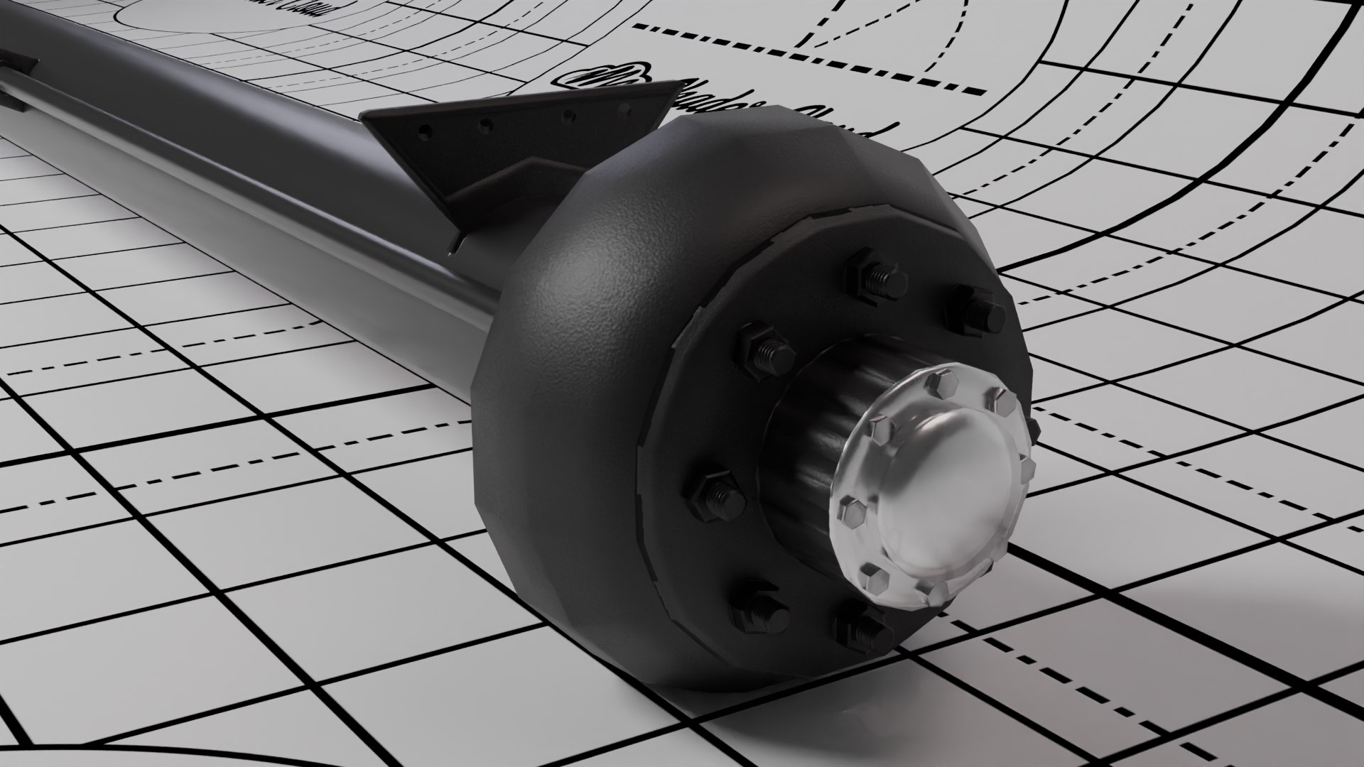 Free Low Poly Rear Axle With Drum Brakes Model - TurboSquid 2258390