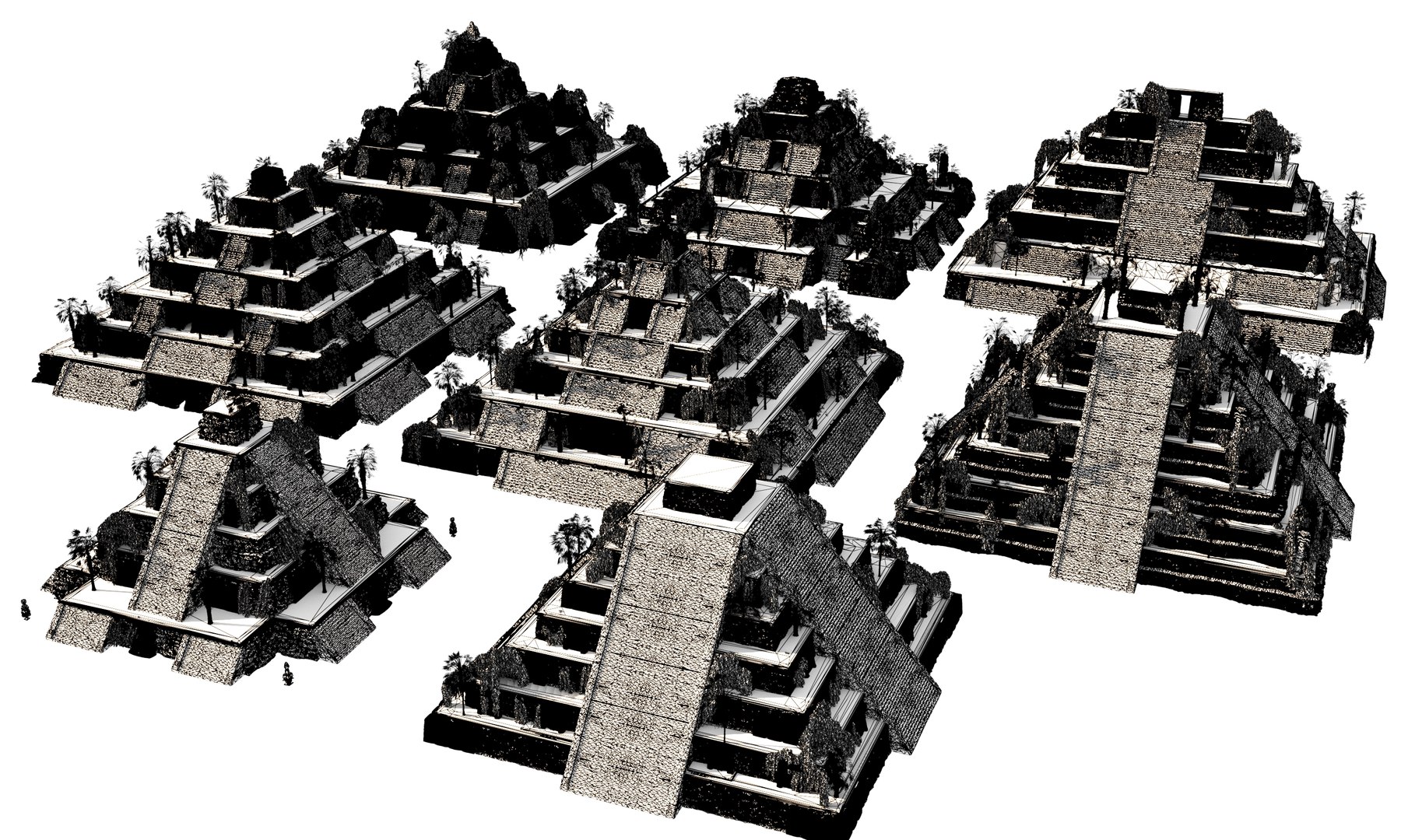3D Aztec Pyramids Pack Model - TurboSquid 2087195