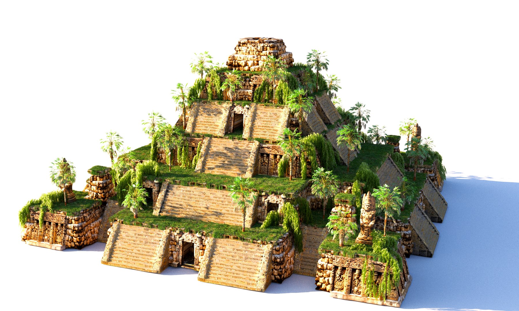 3D Aztec Pyramids Pack Model - TurboSquid 2087195