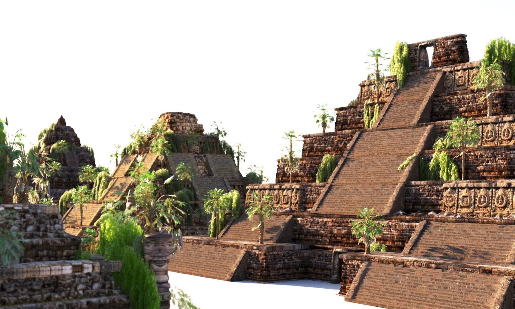 3D Aztec Pyramids Pack Model - TurboSquid 2087195