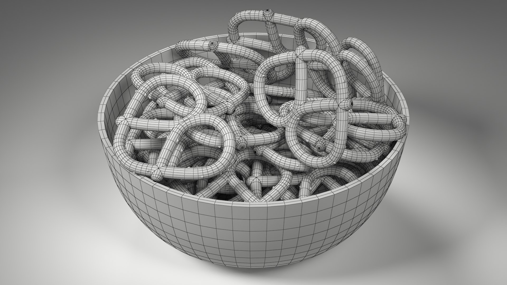 3D A Bowl Of Salted Pretzels Model - TurboSquid 2143687