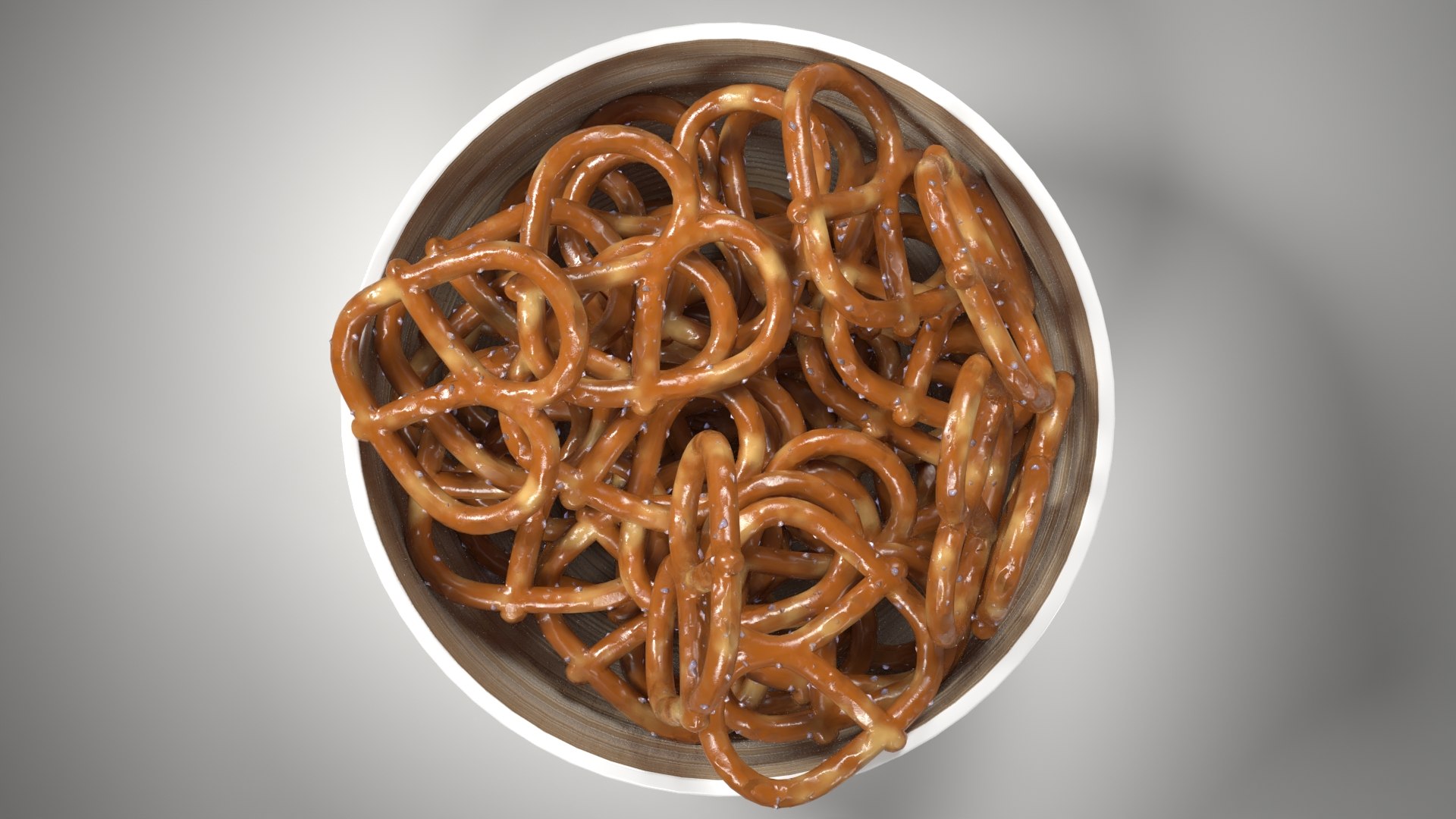 3D A Bowl Of Salted Pretzels Model - TurboSquid 2143687