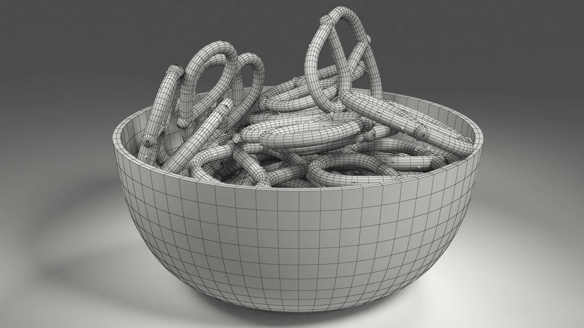 3D A Bowl Of Salted Pretzels Model - TurboSquid 2143687