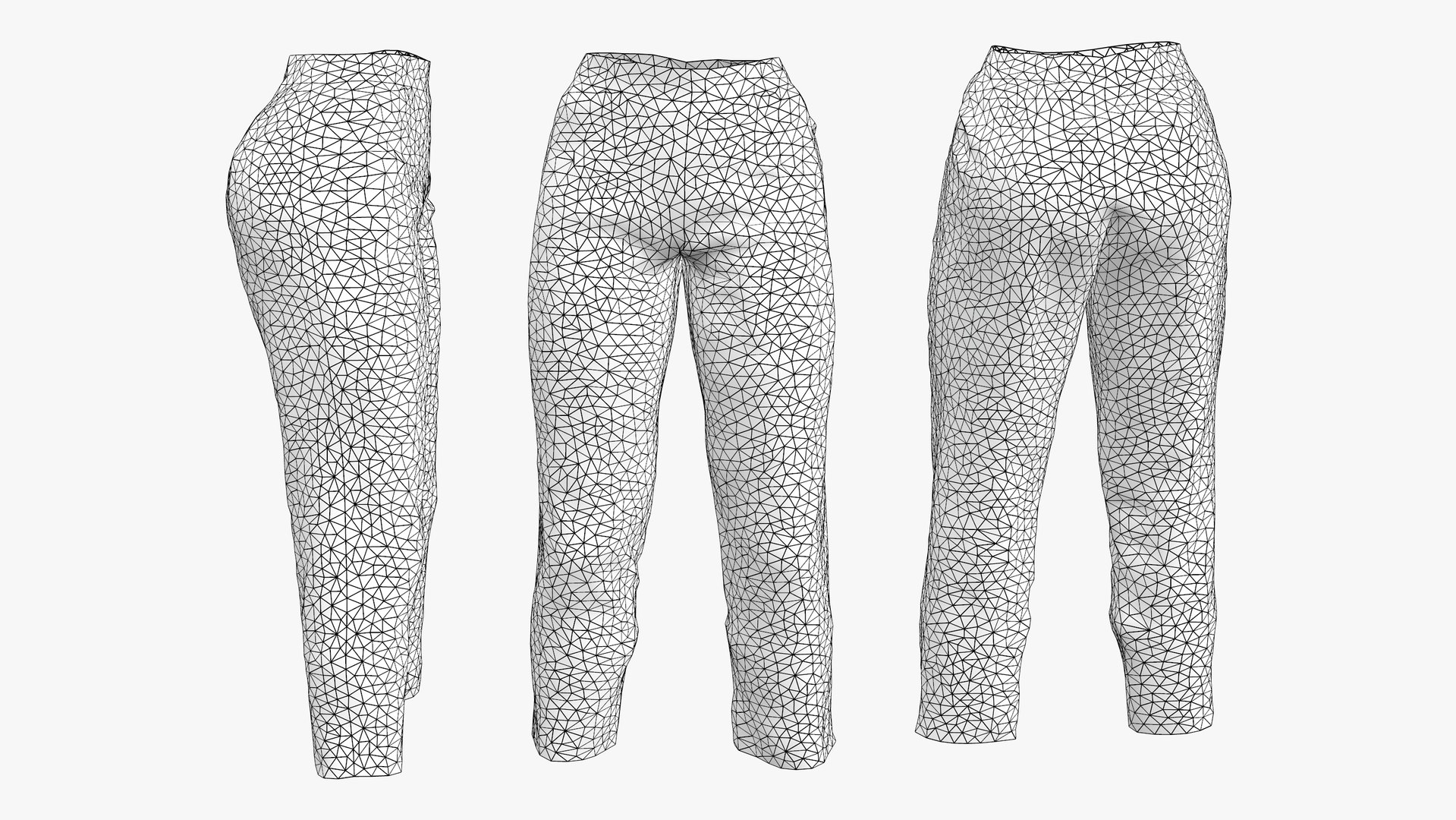3D Ladies Ankle Pants model - TurboSquid 1789687